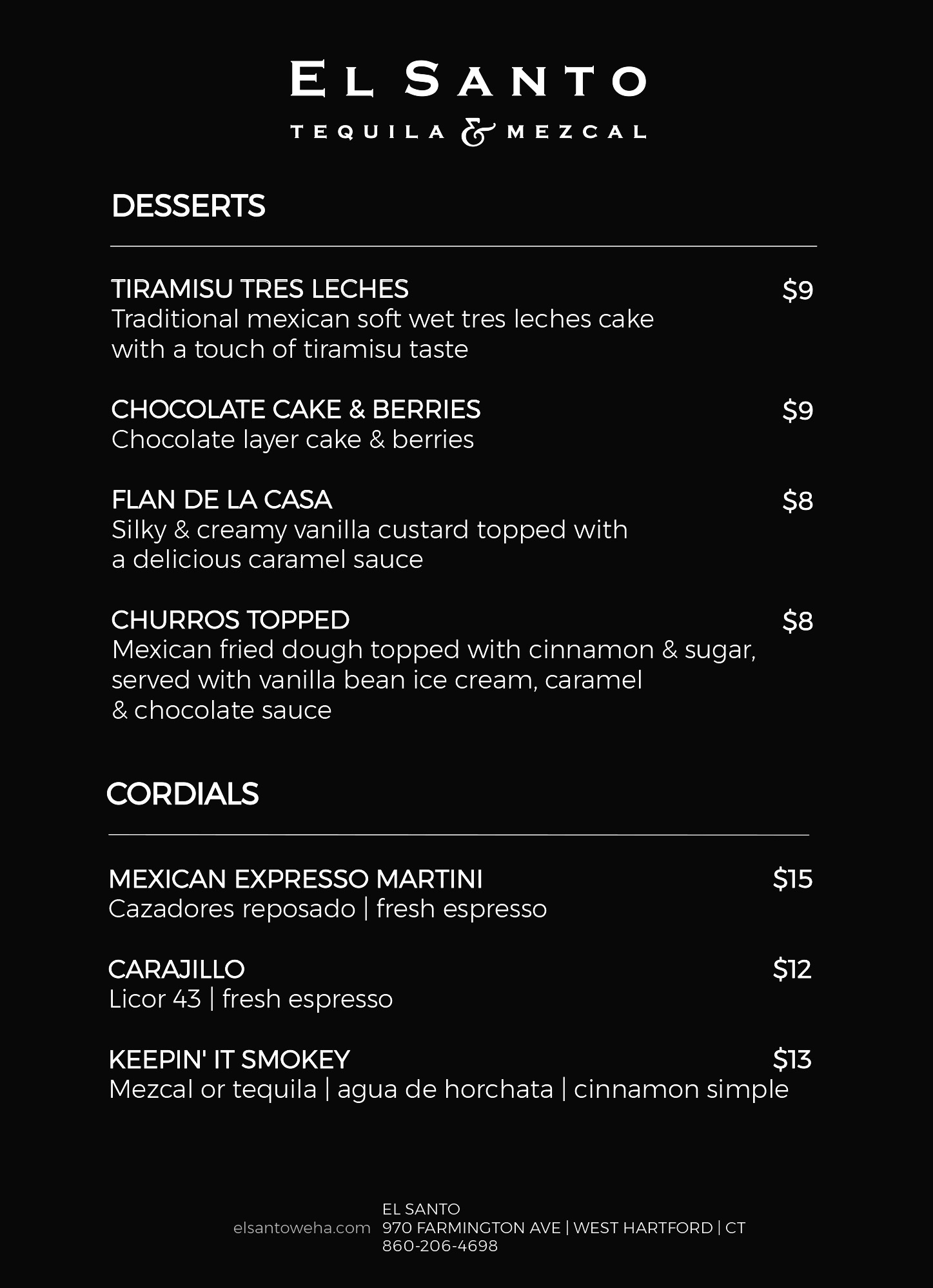 El Santo - El Santo West Hartford | Upscale Mexico City Inspired Cusine ...